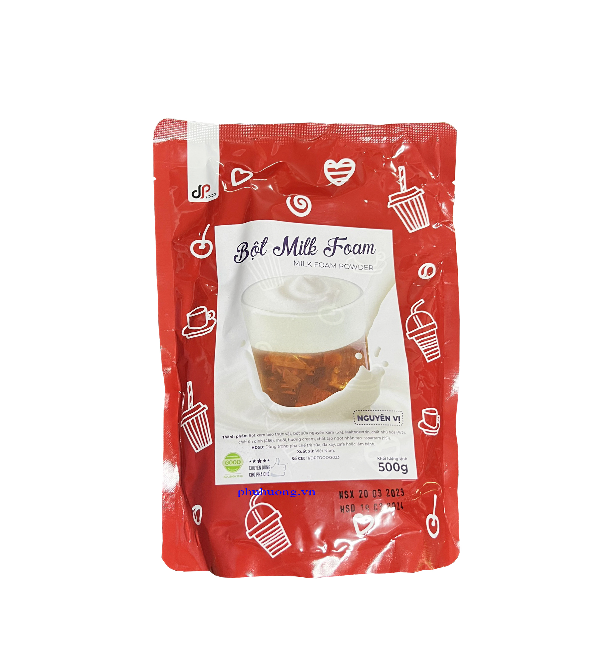 Bột Milk Foam Dpfood Nguyên Vị 500g